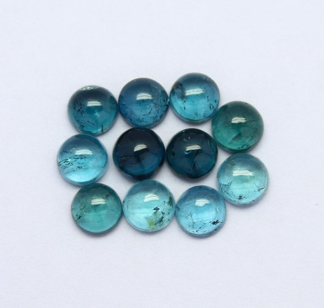 Buy Natural Indicolite Tourmaline Lot 6x6 MM Round Shape Cabochon ...