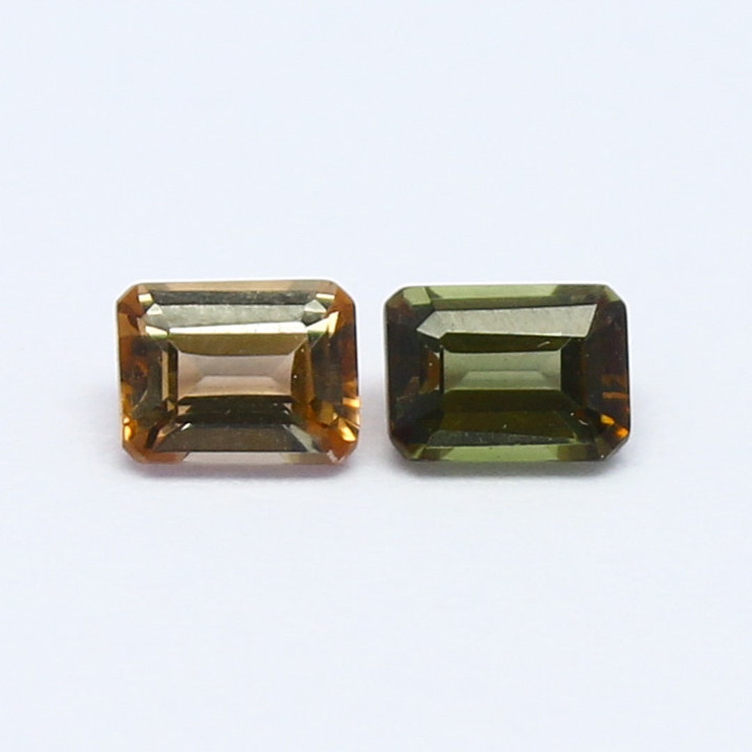 Natural Bi-color Andalusite Lot 0.46 Carat 4x3 MM Octagon Shape Faceted ...