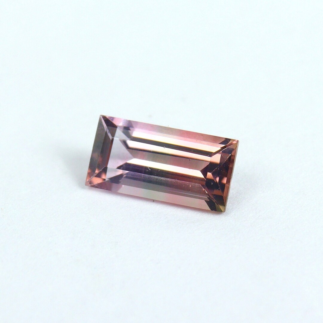Natural Tri-color Tourmaline 0.88 Carat 8x4 MM Baguette Shape - Etsy
