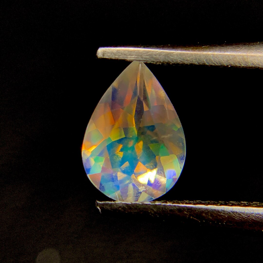 Natural Multi Fire Rainbow Moonstone 0.60 Carat 7x5 MM Pear Shape ...