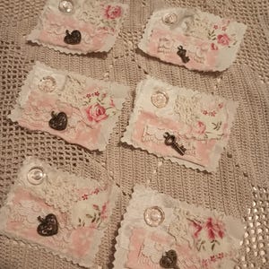 Junk Journal Clusters Pink Rag Lace Shabby Chic Tags Snippets- Set of 6 ...