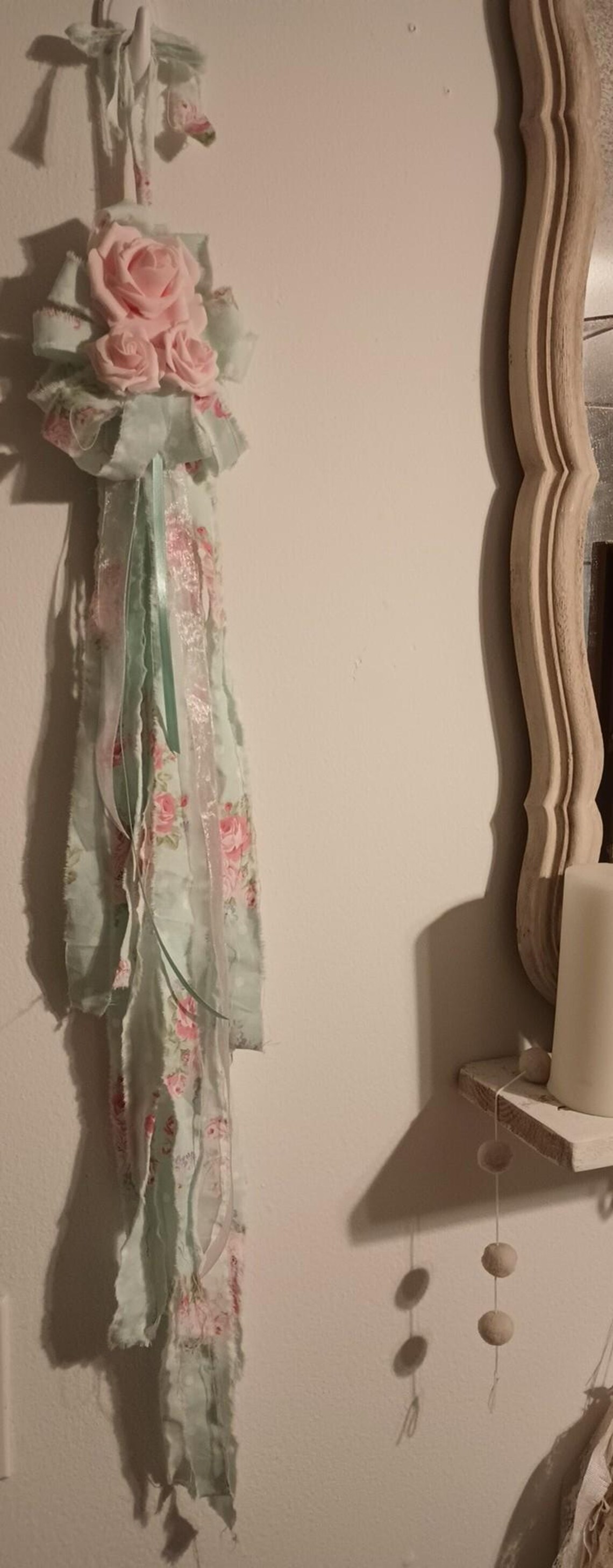 Rag Bows Shabby French Farmhouse Cottage Mint Rose Bow, Cottage Bow ...