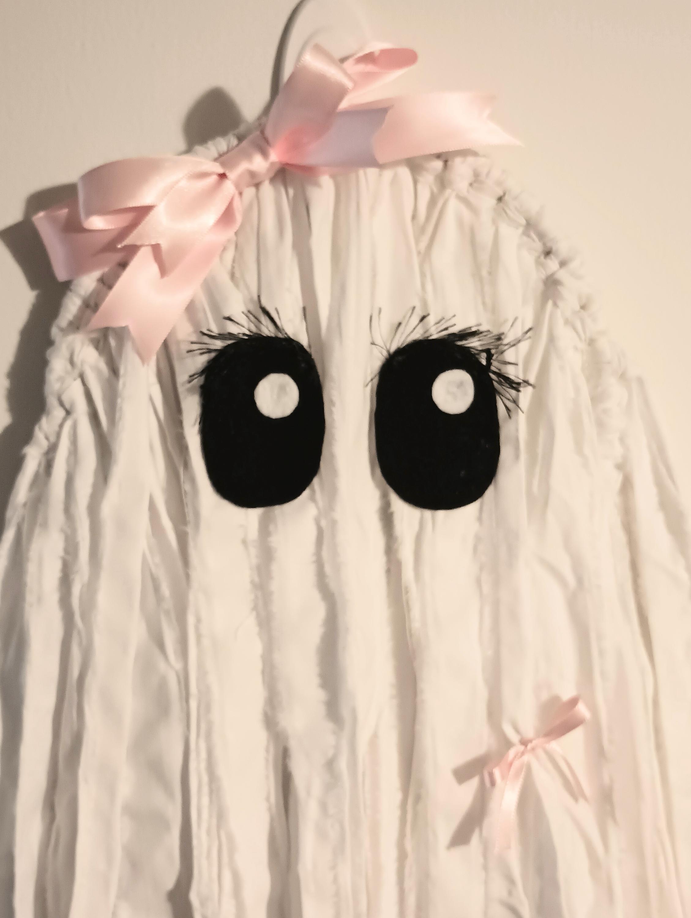 Halloween Shabby Chic Pink Bow Rag Ghost, Pink Bow Ghost, Pink ...