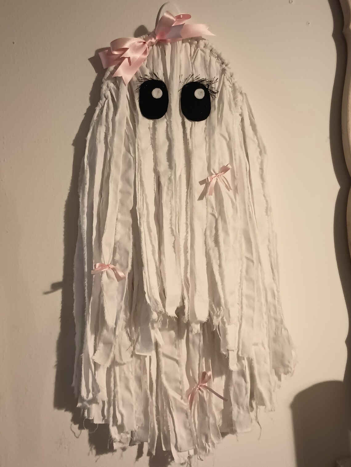 Halloween Shabby Chic Pink Bow Rag Ghost, Pink Bow Ghost, Pink ...