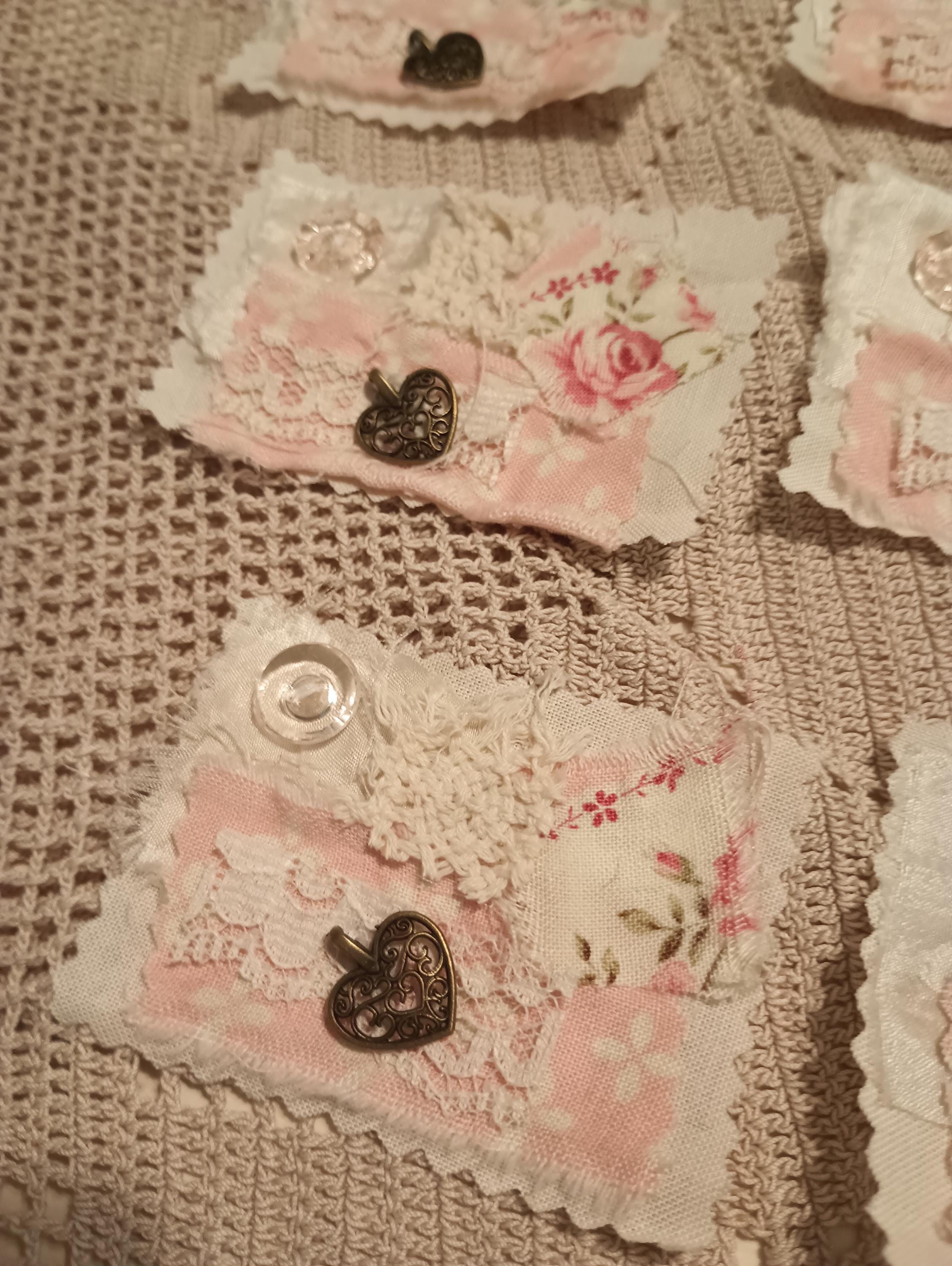 Junk Journal Clusters Pink Rag Lace Shabby Chic Tags Snippets- Set of 6 ...