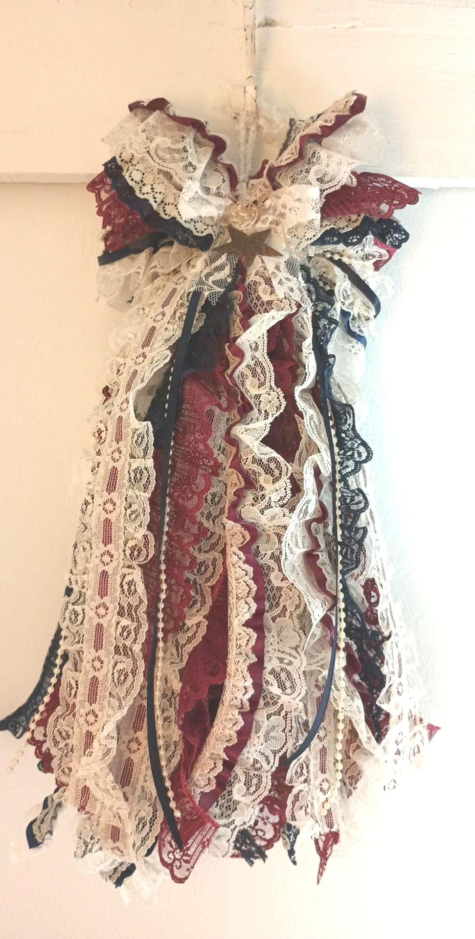Luxury Edition Primitive Lace Bows,rustic Bow,shabby Chic, Americana ...