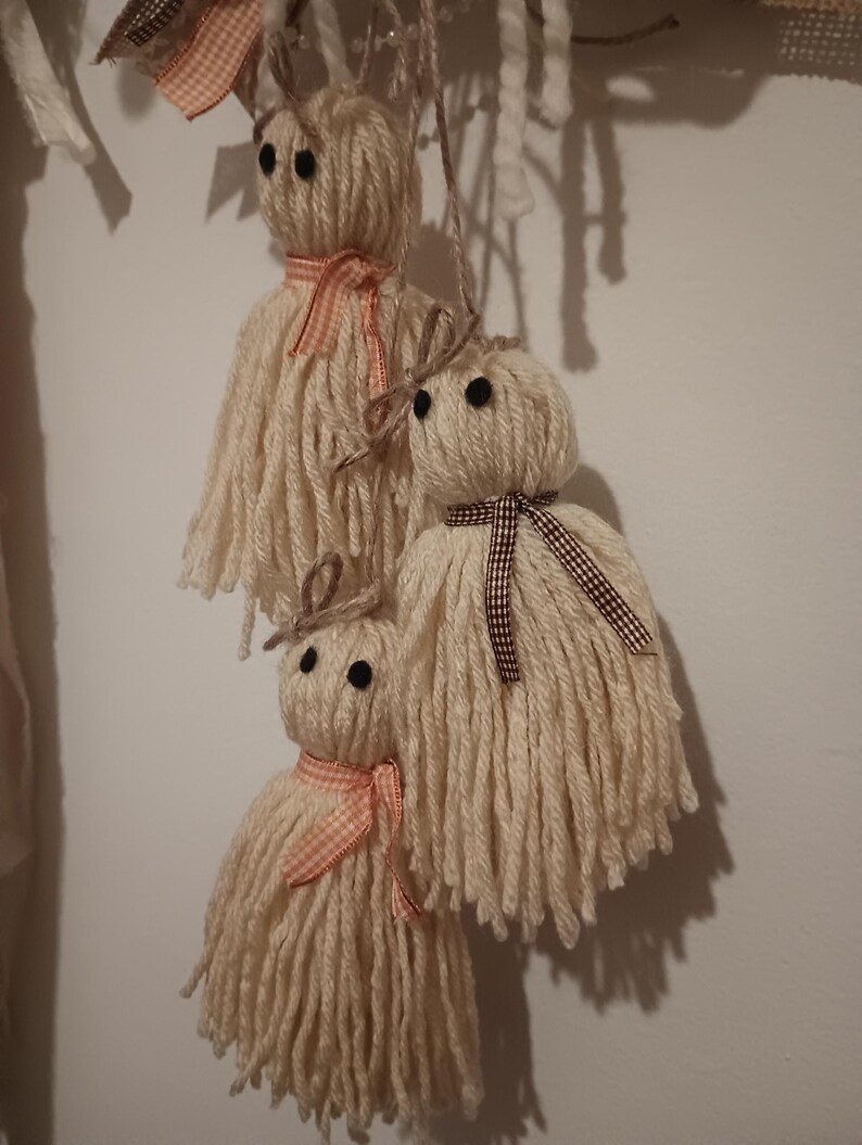 Halloween Farmhouse Ghost Bow, Rustic Bow, Farmhouse Bow, Decor Wreath ...