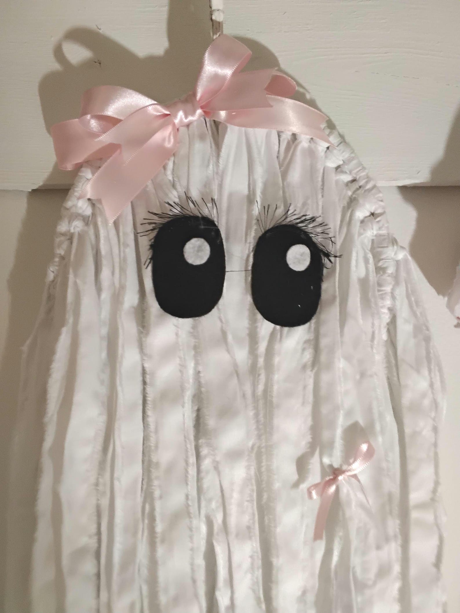 Halloween Shabby Chic Pink Bow Rag Ghost, Pink Bow Ghost, Pink ...