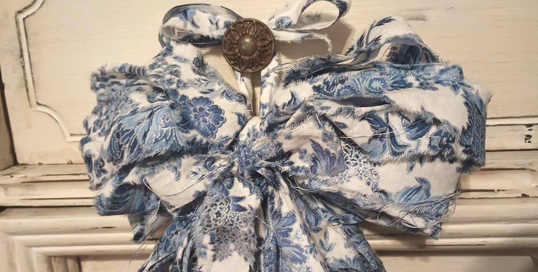 Chinoiserie Blue Rag Bows,country Bows, Regency Bow,cottage Bow,french ...
