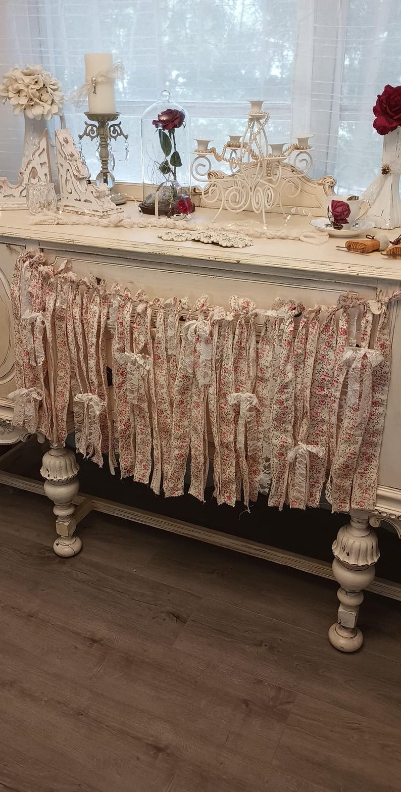 Garland- "prairie Rose" Drop Rag Garland, French Country, Cottage ...