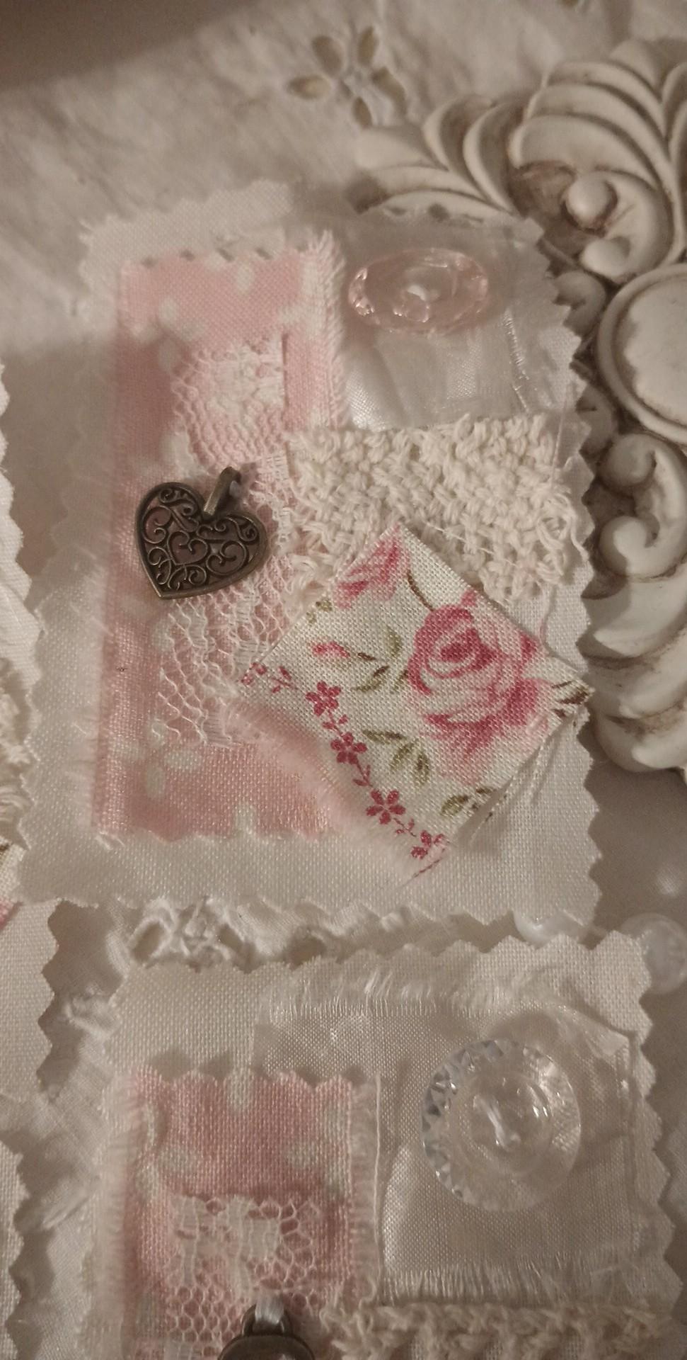 Junk Journal Clusters Pink Rag Lace Shabby Chic Tags Snippets- Set of 6 ...