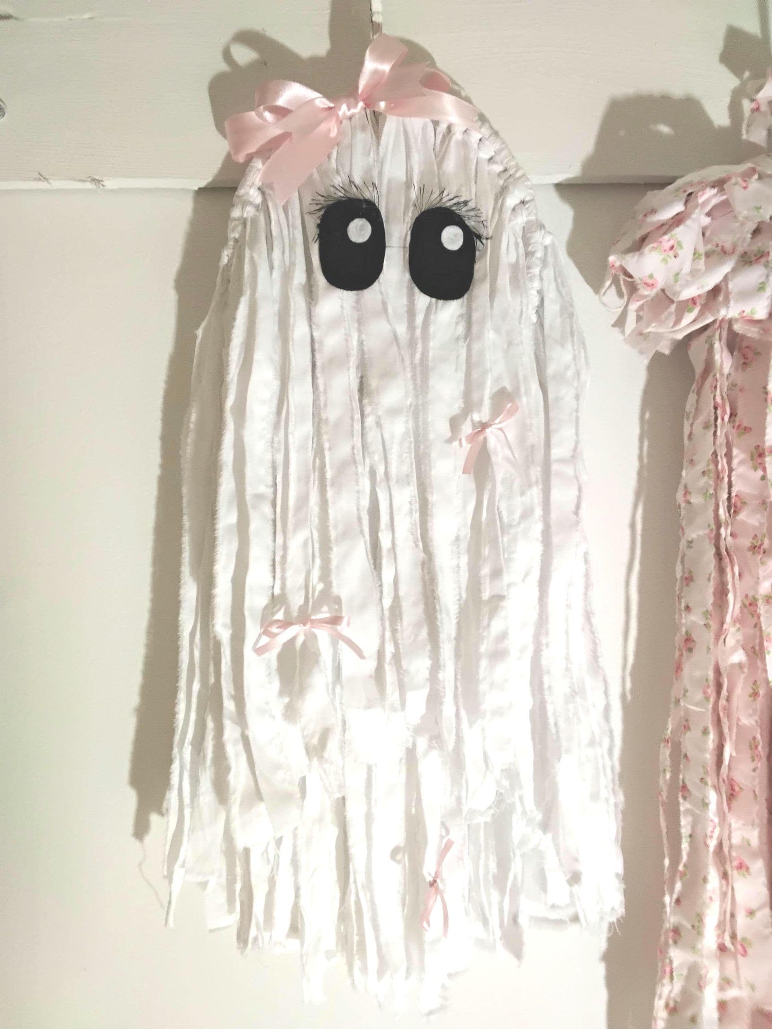Halloween Shabby Chic Pink Bow Rag Ghost, Pink Bow Ghost, Pink ...