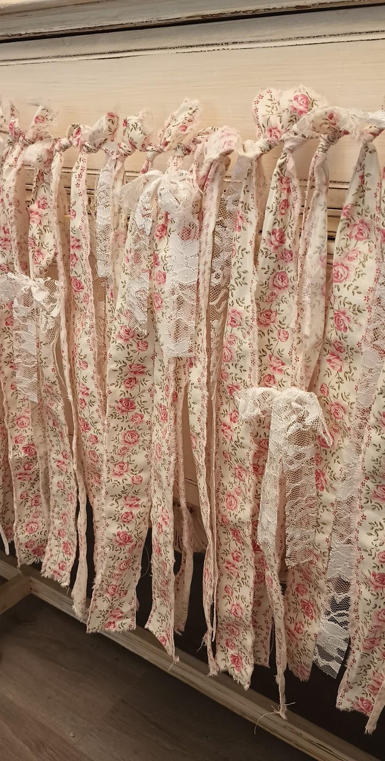 Garland- "prairie Rose" Drop Rag Garland, French Country, Cottage ...