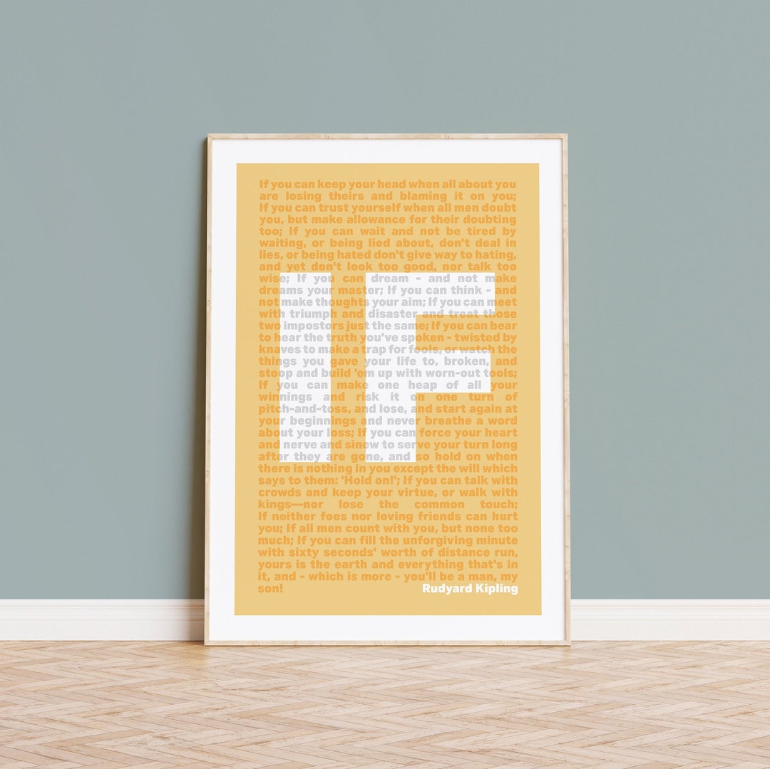IF Poem by Rudyard Kipling. Poster | Wall Art | Print - Etsy