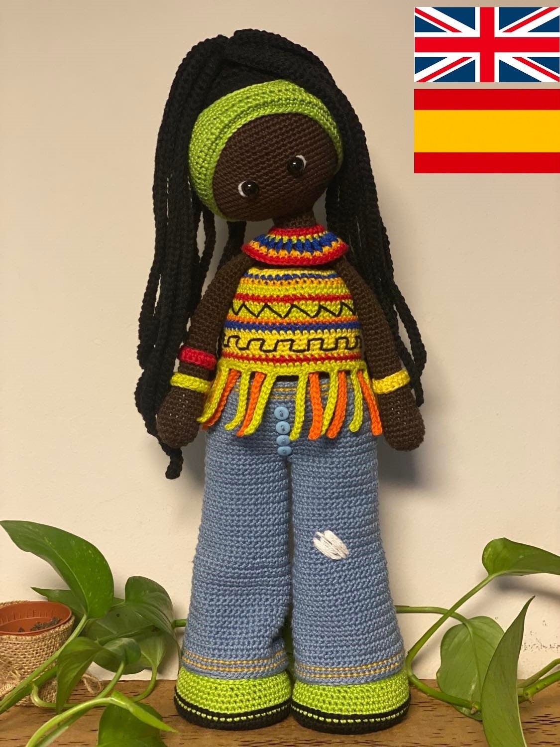 Crochet Pattern Doll Zahra Amigurumi African Girl Black Doll English ...