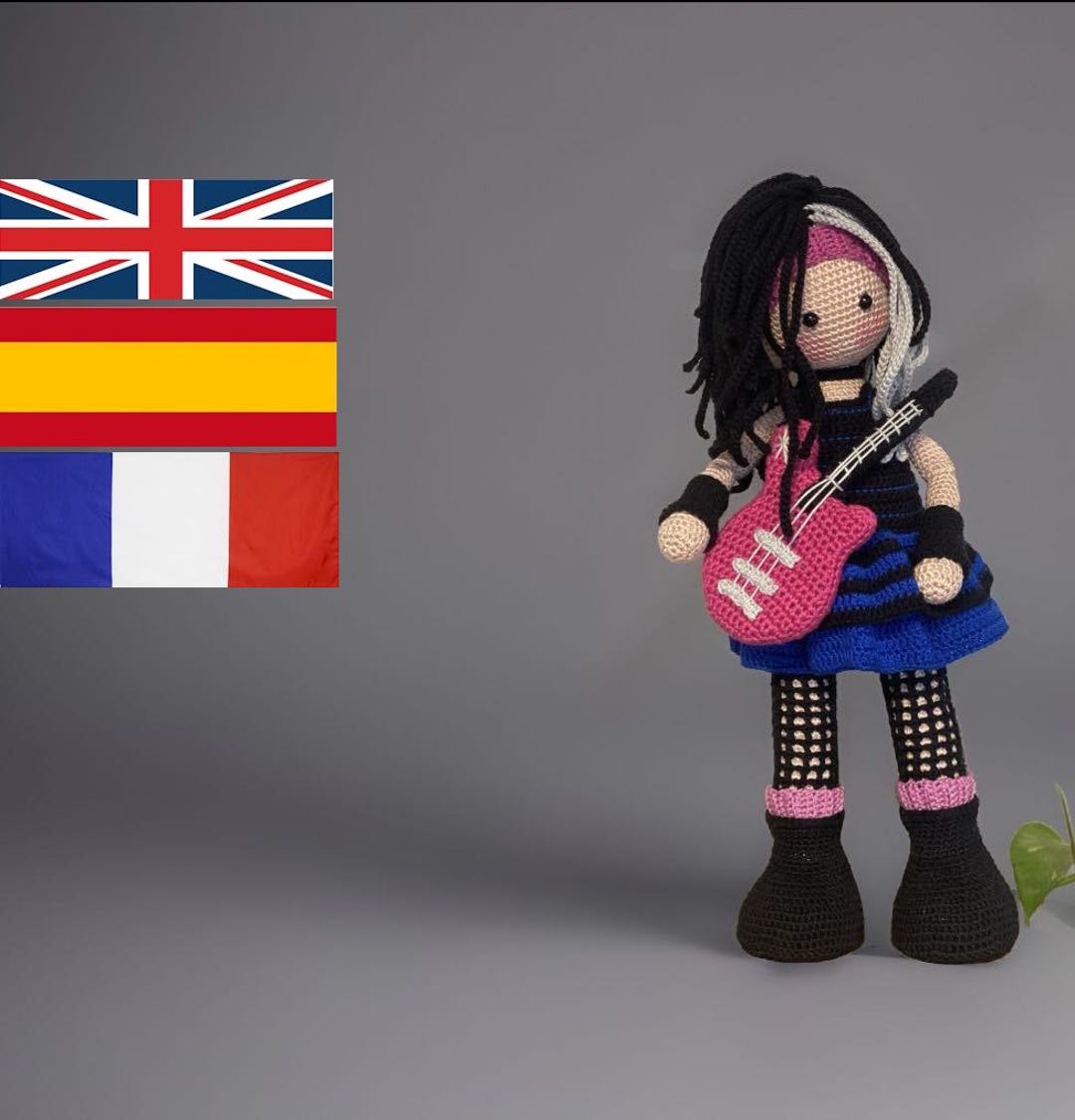 Crochet Pattern Doll Midnight - Punk Rock Doll - Amigurumi - English ...