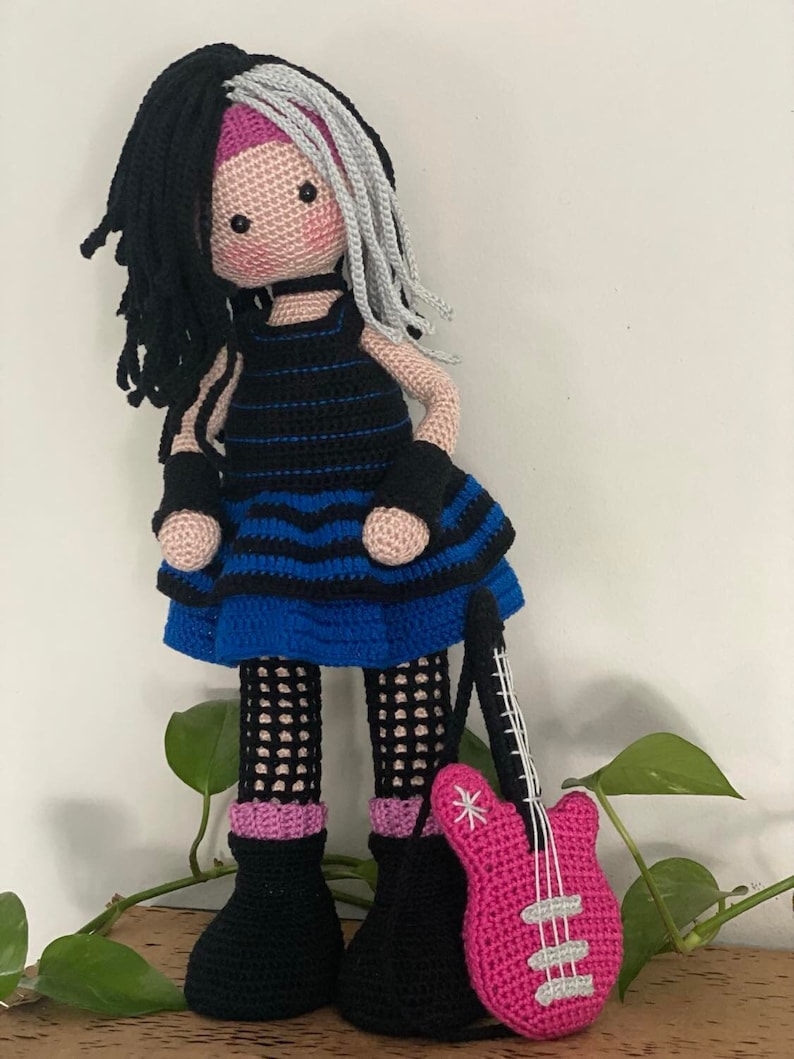 Crochet Pattern Doll Midnight - Punk Rock Doll - Amigurumi - English ...