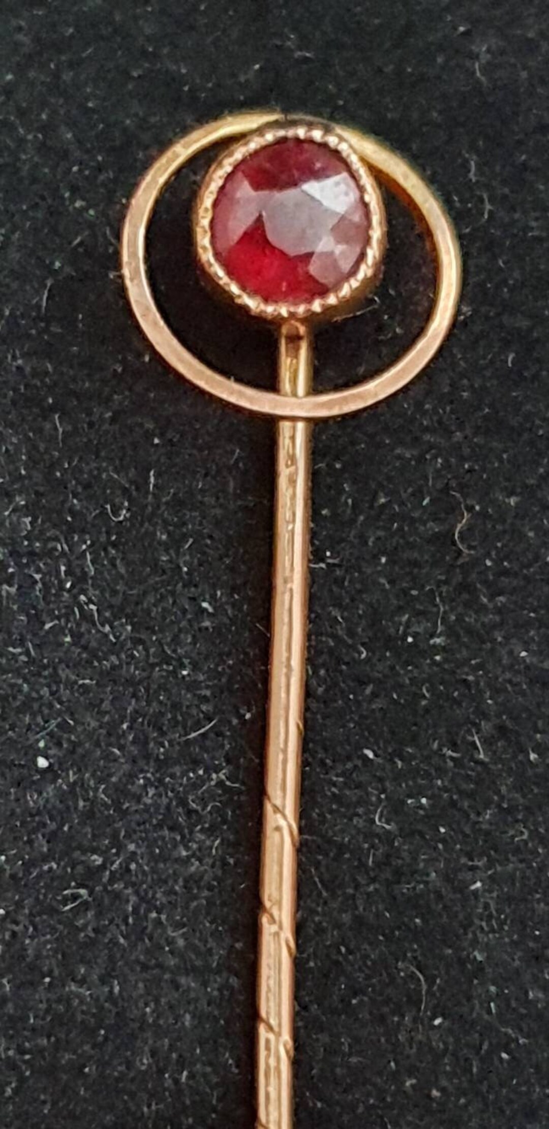 9ct Gold Garnet Stick Pin stock Lapel or Tie Pin - Etsy