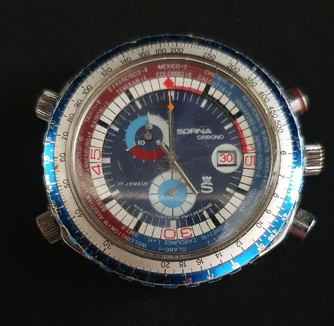 Vintage Sorna Worldtimer Chronograph, Circa 1972, Serviced - Etsy