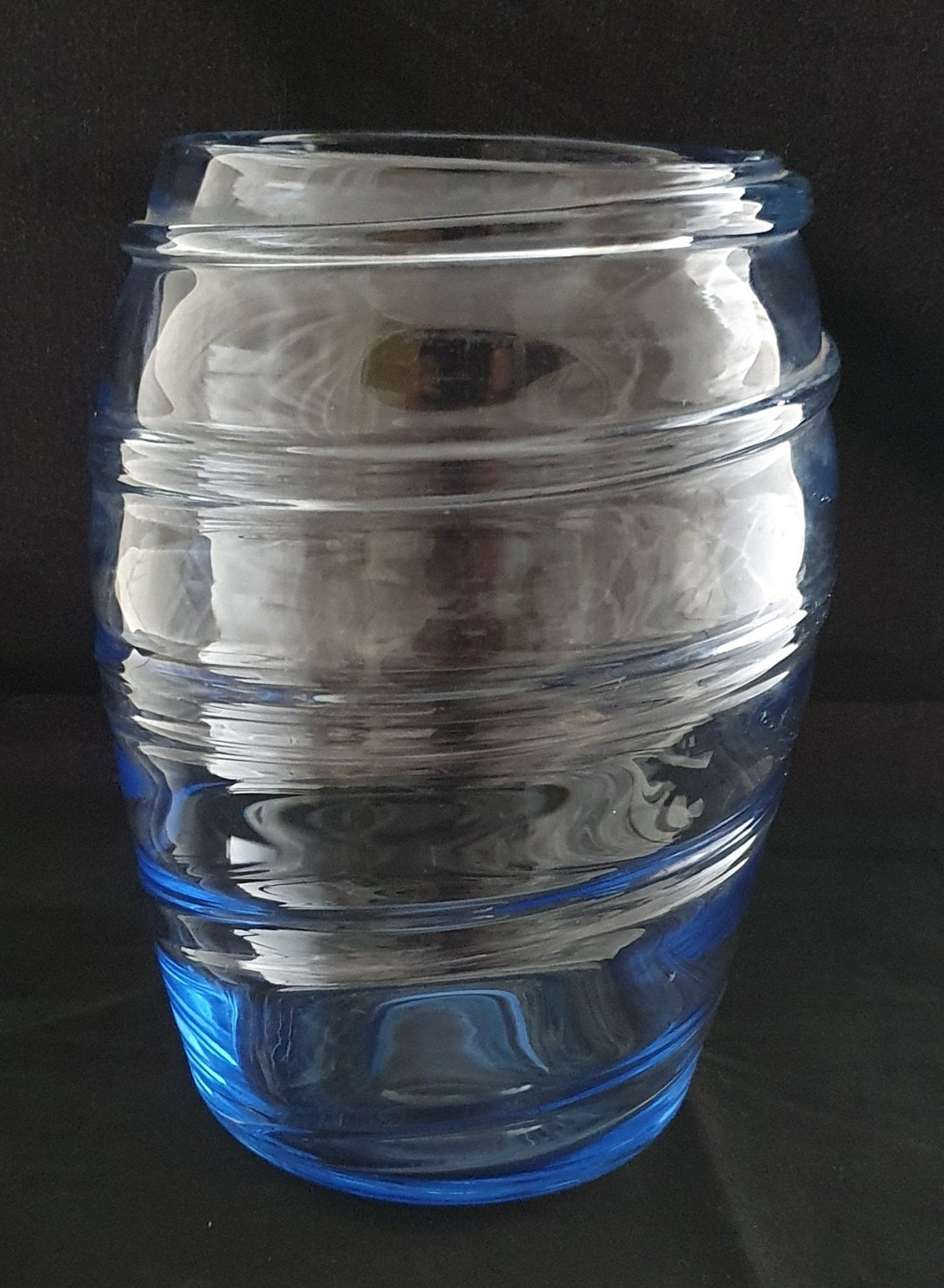 Whitefriars Ribbon Trailed Vase by Barnaby Powell, 1932, Clear Glass ...