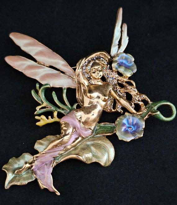 Kirks Folly "Morning Glory Fairy" Brooch, Vintage Cos… - Gem