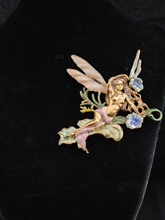 Kirks Folly "Morning Glory Fairy" Brooch, Vintage Cos… - Gem