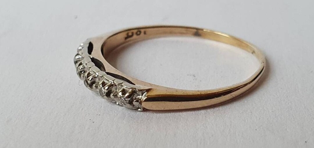 Six Stone Diamond Ring in 10ct Gold - Etsy