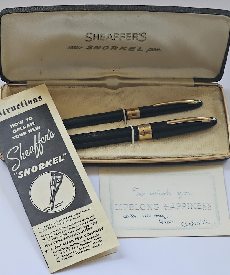 Scheaffer Signature Snorkel Fountain Pen and Pencil Set, Boxed ...