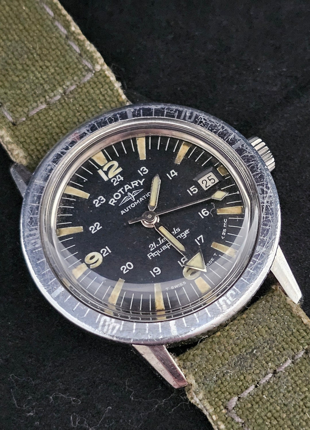 Rotary Aquaplunge Diver's Watch, Highly Original, Serviced, Full ...