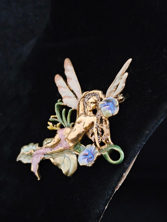 Kirks Folly "Morning Glory Fairy" Brooch, Vintage Cos… - Gem