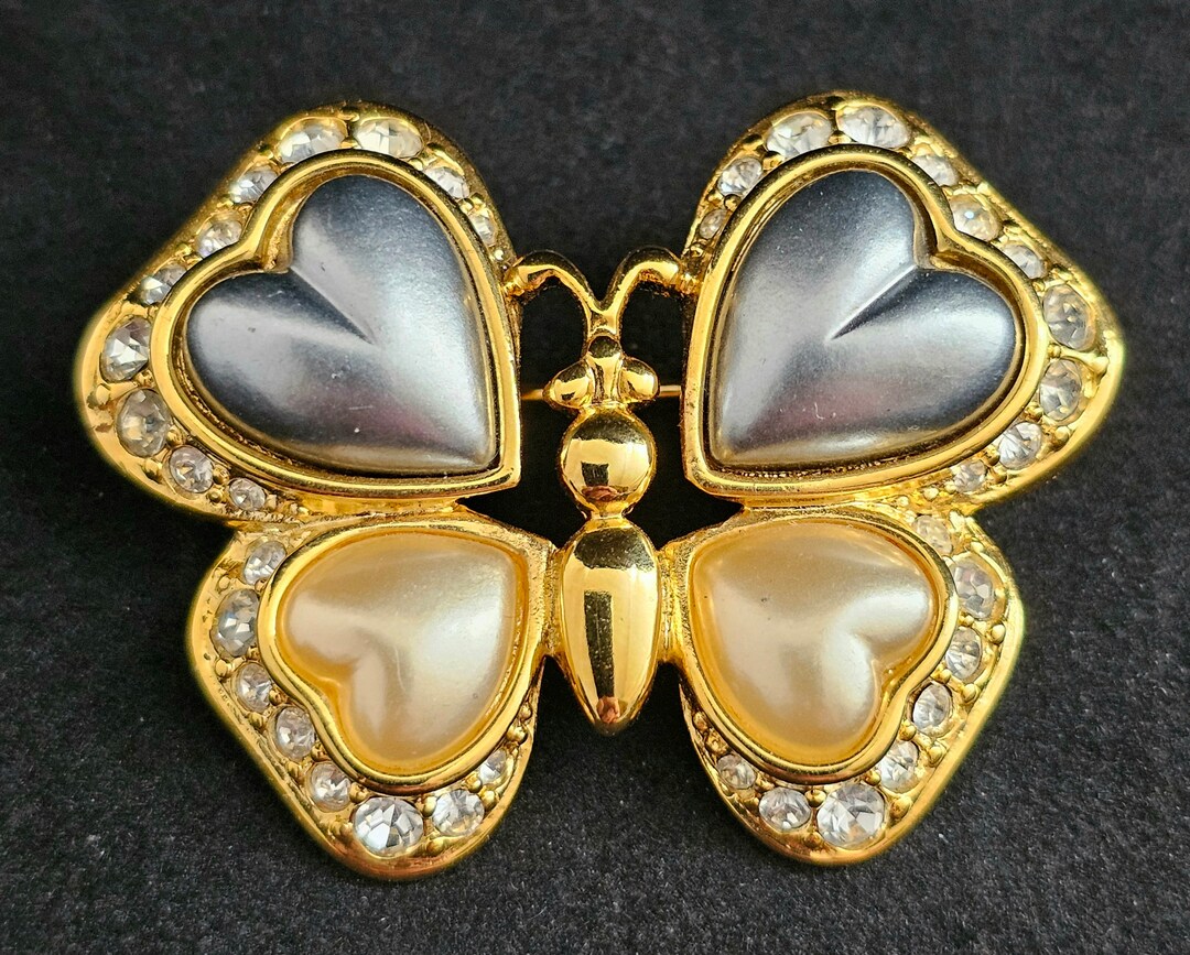 Kenneth Jay Lane Butterfly Brooch, Vintage Costume Jewellery - Etsy
