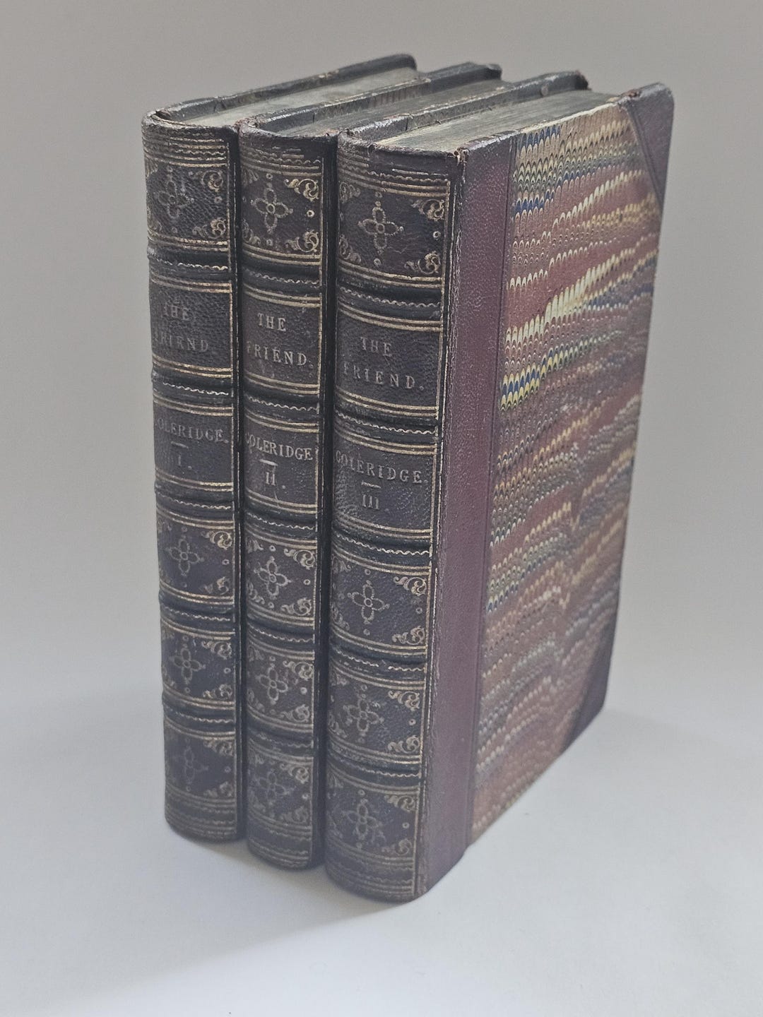 Samuel Taylor Coleridge "the Friend" in Three Volumes; Quarter Bound in ...