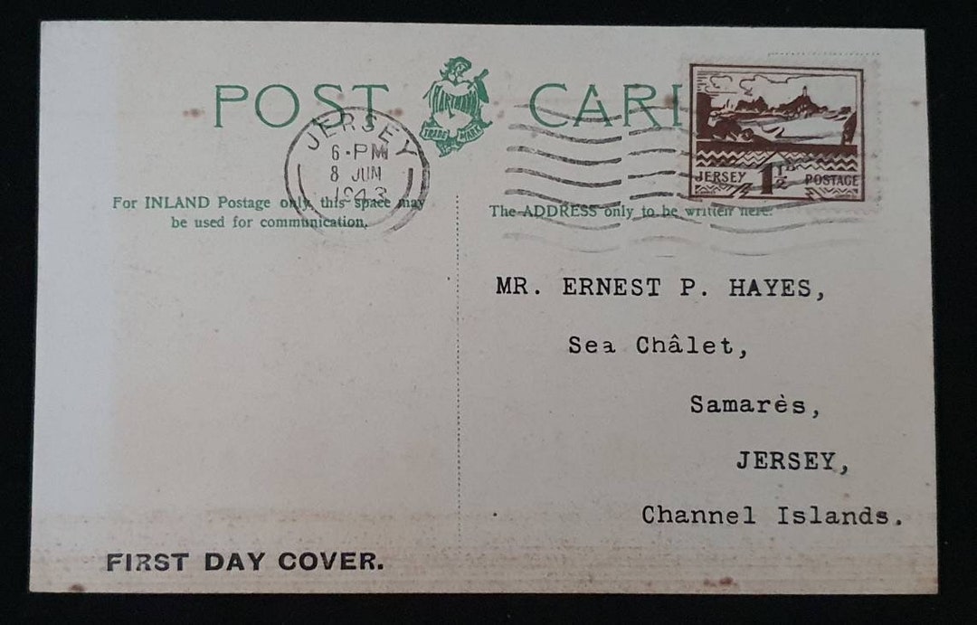 First Day Cover, Occupied Jersey, World War 2, 8th June 1943, Stamps ...