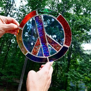 Stained Glass Peace Sign - Etsy
