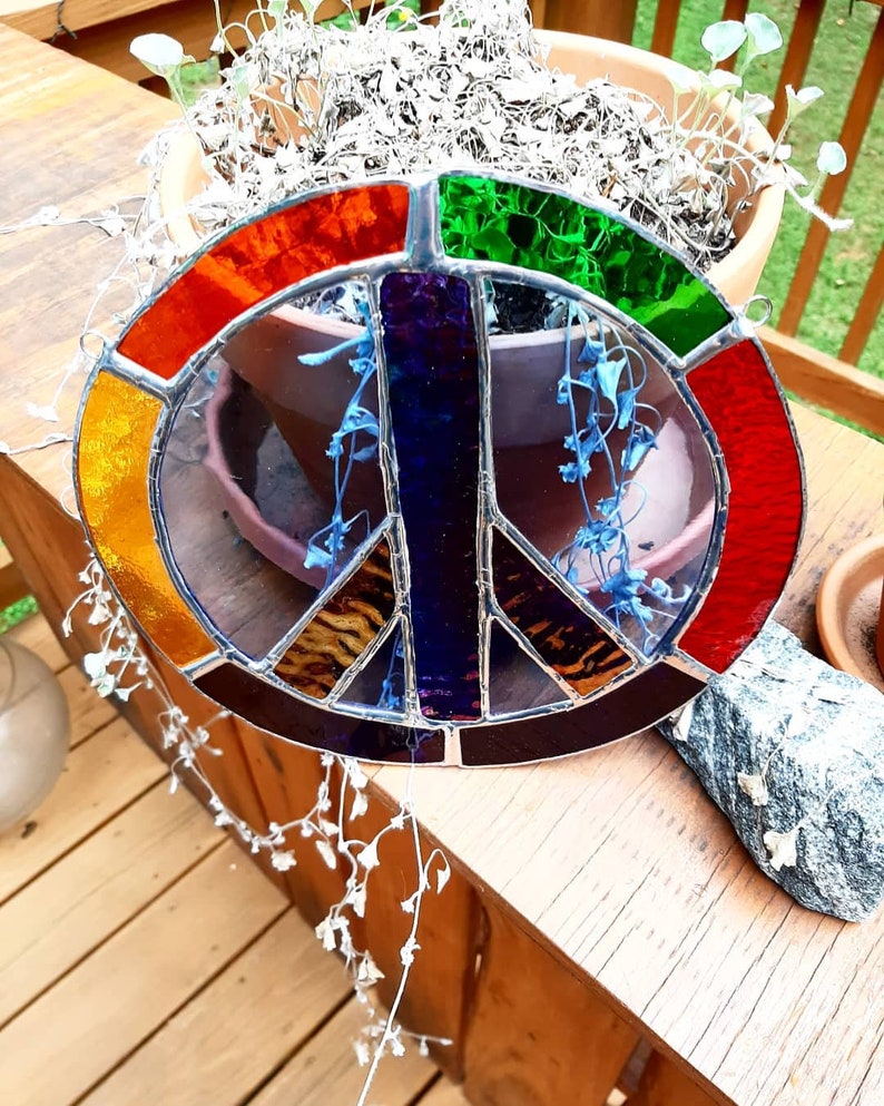 Stained Glass Peace Sign - Etsy