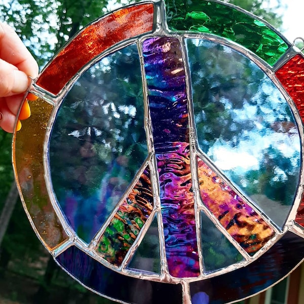 Peace Sign Stained Glass - Etsy