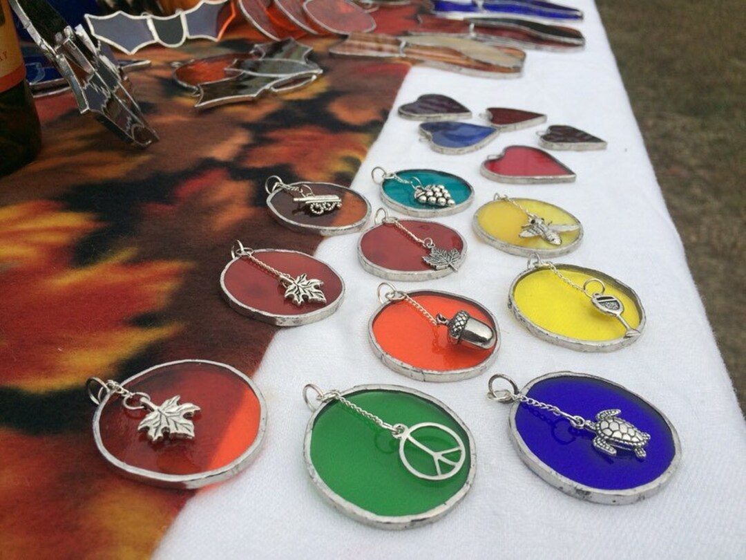 Custom Made Stained Glass Necklaces - Etsy