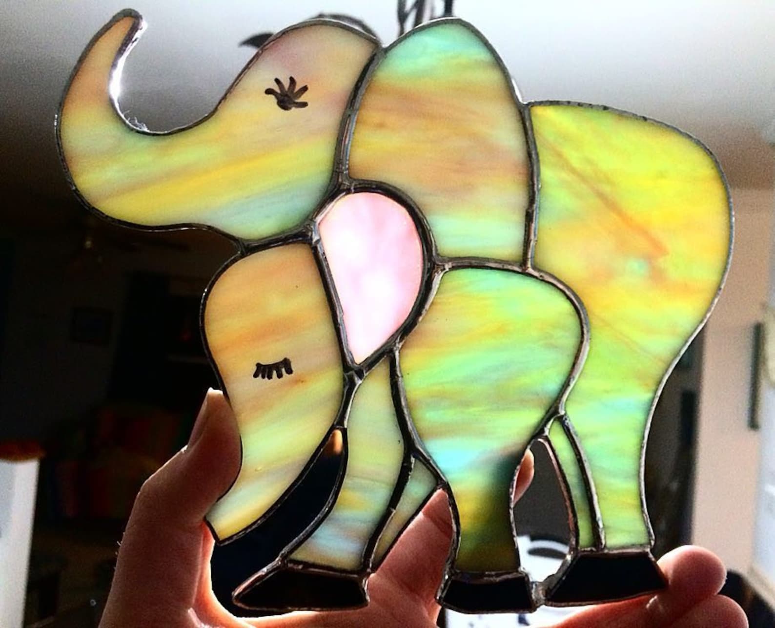 Stained Glass Elephants multiple Options | Etsy