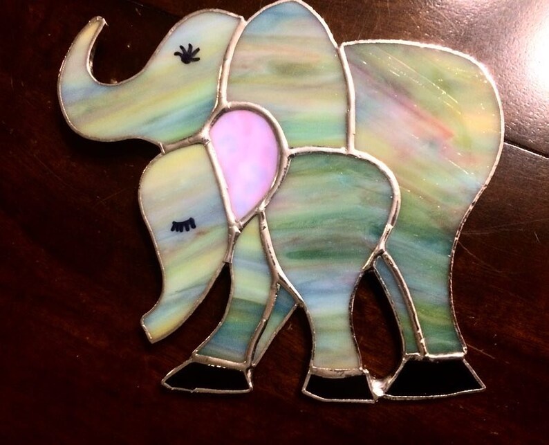 Stained Glass Elephants (multiple Options) - Etsy