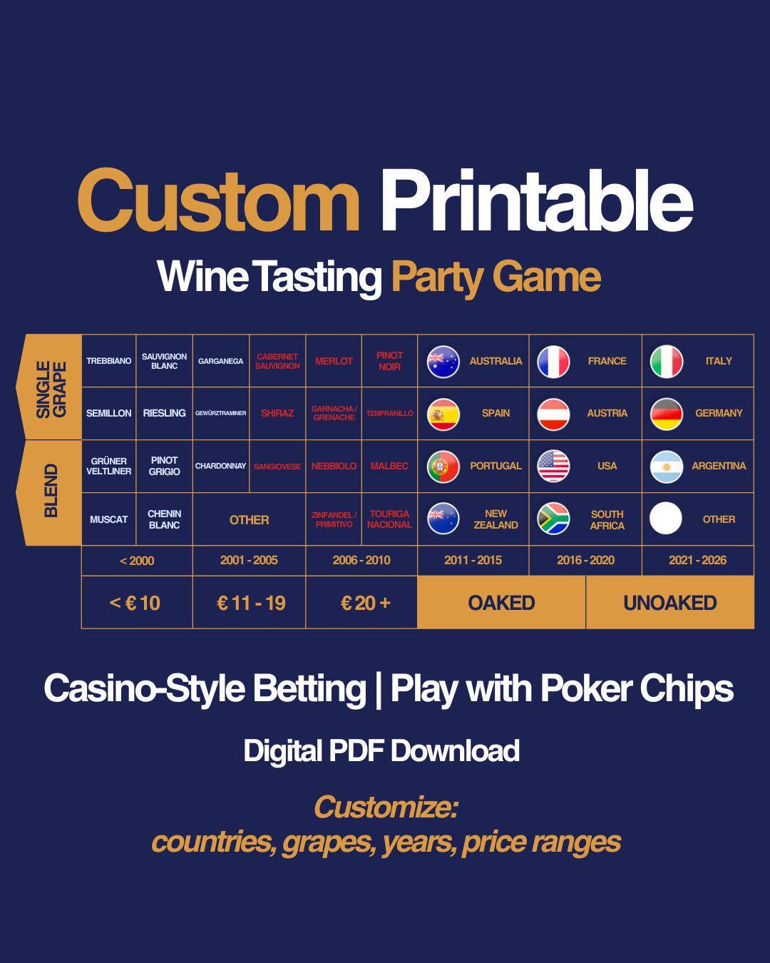 Order Your Customizable Printable Blind Wine Tasting Party Game ...