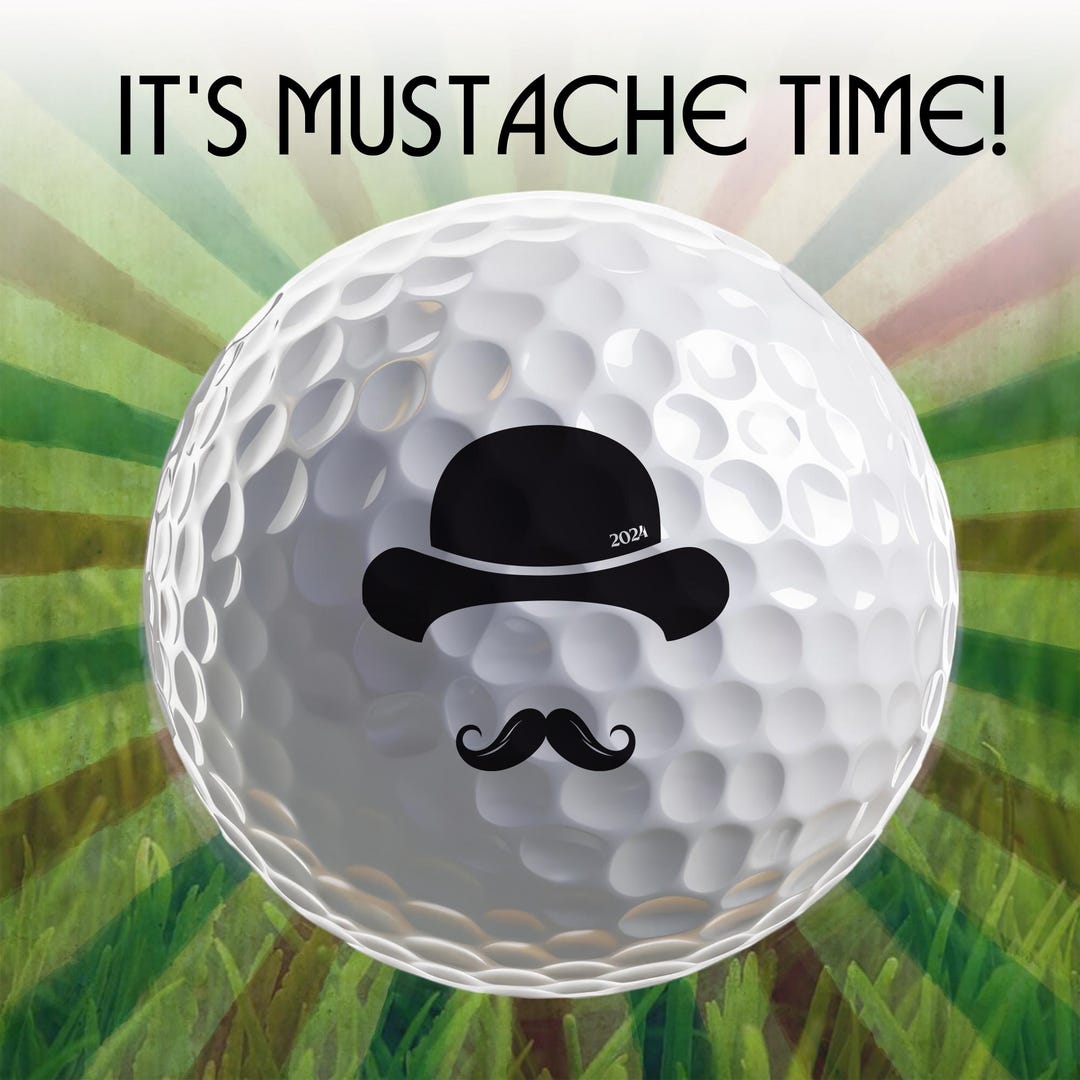 Mustache Design Golf Ball, Mustache Time Golf Balls. Add Picture, Logo ...