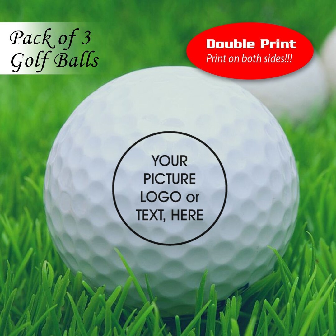 3 Custom Design Golf Balls With Double Print, Pack of 3 Personalized ...