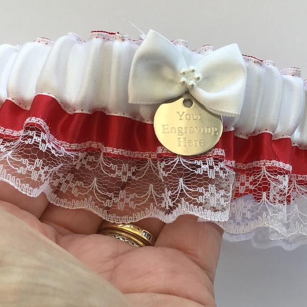 Red Wedding Garter - Etsy UK