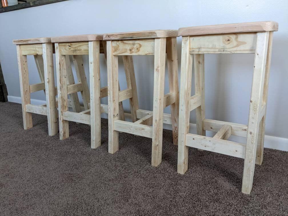 Set of 4 Hand-made Custom Bar Stools - Etsy