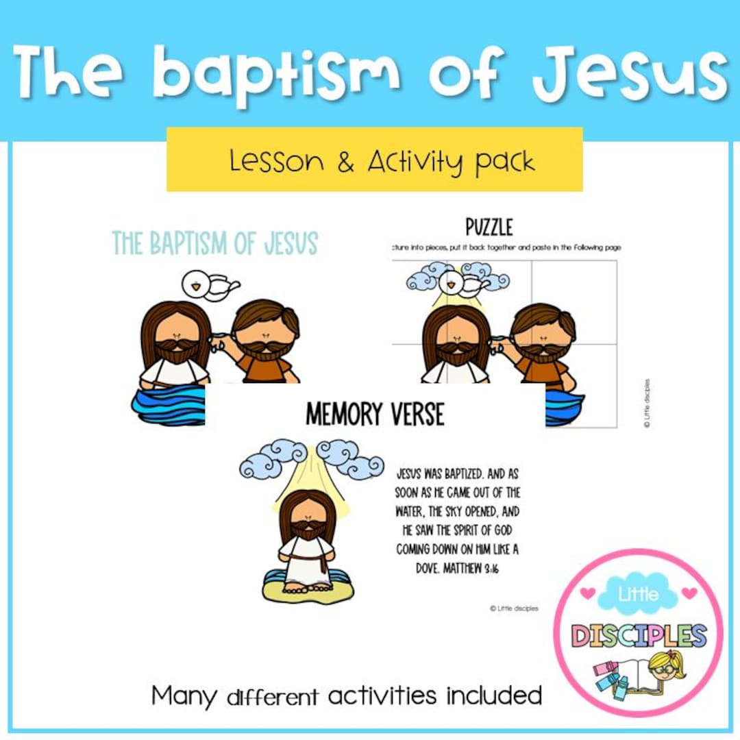 The Baptism of Jesus Bible Lesson for Kids - Jesus is Baptized Lesson ...