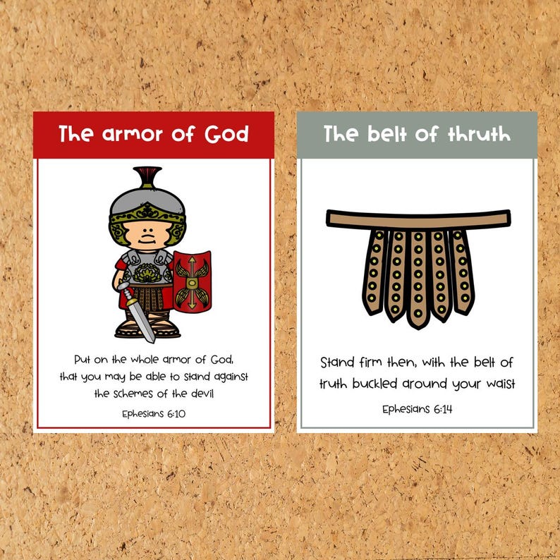 Armor of God Posters for Kids - Bible Verse Wall Art - Christian ...