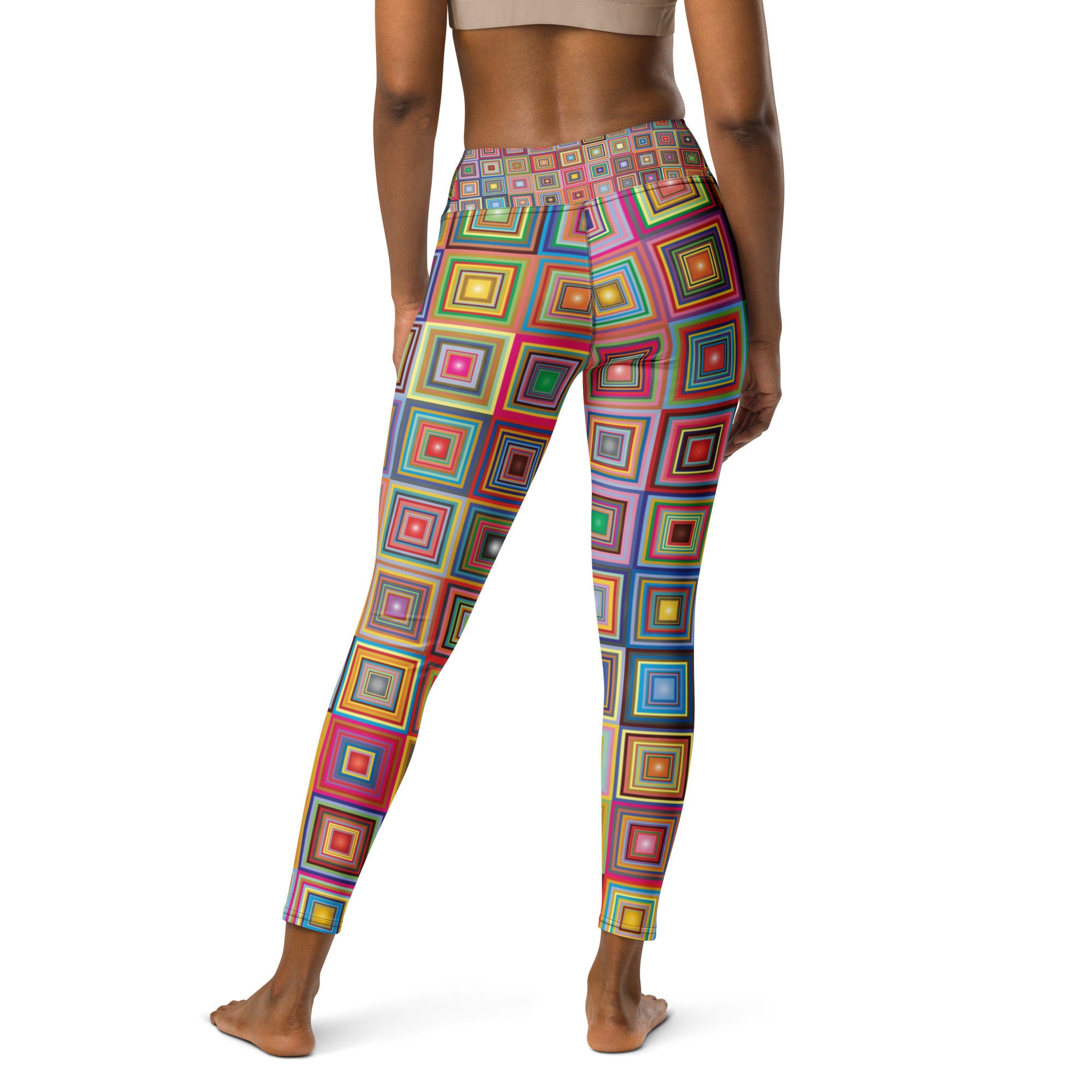 Yoga Leggings Colorful Retro Hippy Boho - Etsy