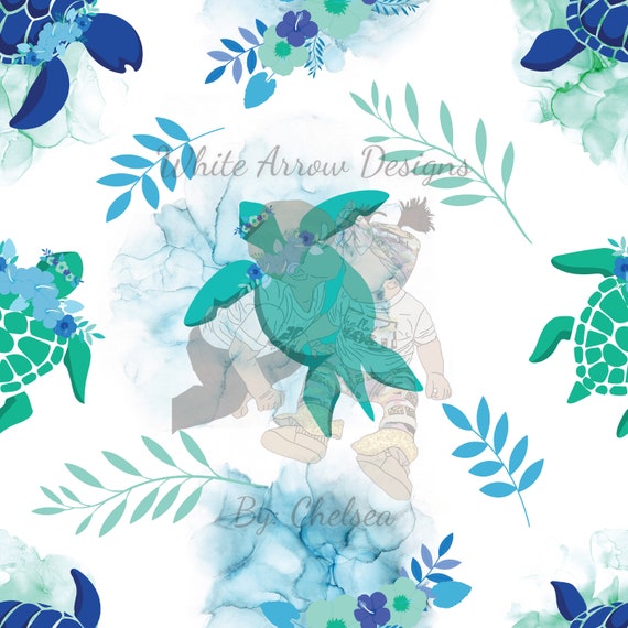 Green Sea Turtle Seamless | Etsy