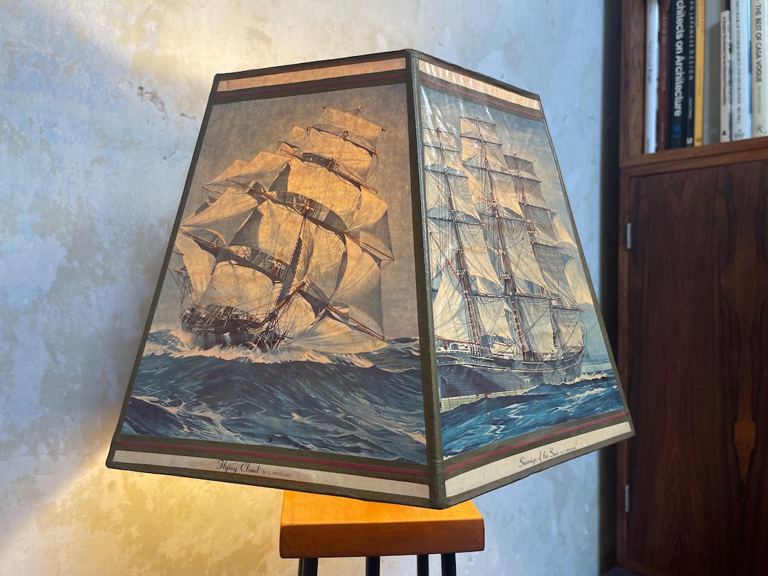 Vintage 19th Century Sailing Ship Nautical Painting Lamp Shade - Etsy