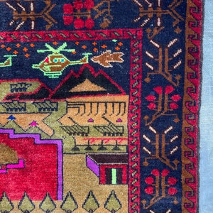 Vintage Baluchi Soviet Era Afghan Pictorial War Rug - Etsy